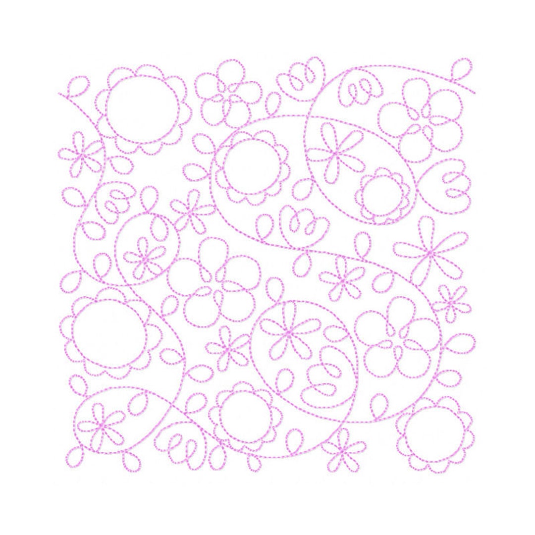 Flowers Quilt Block Embroidery Design - Multiple Sizes Included - E2E ...