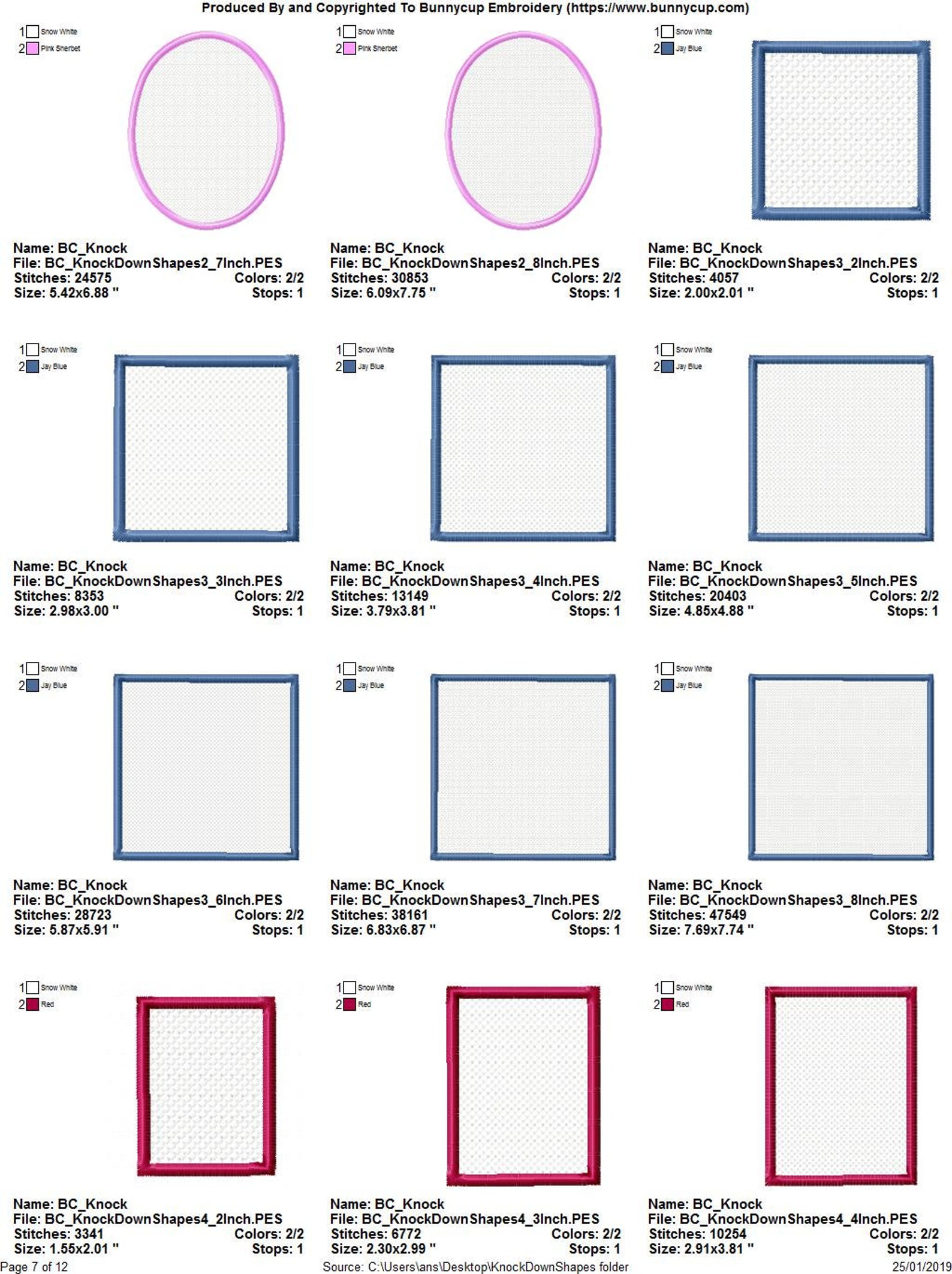 Knock Down Shapes - 18 Machine Embroidery Designs - Multiple Sizes ...