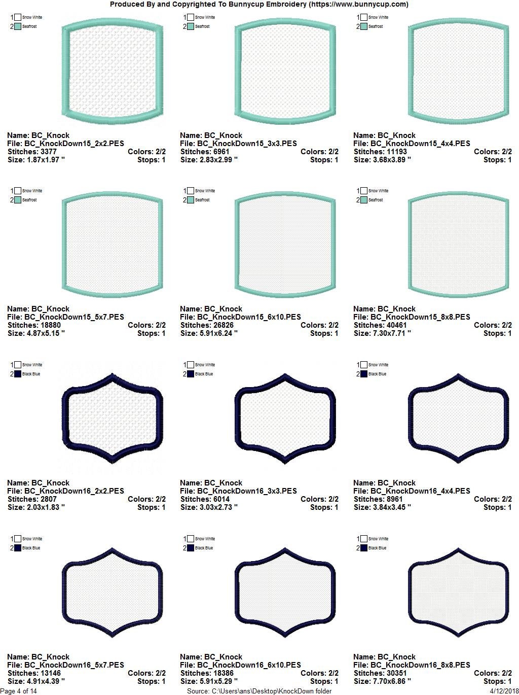 Knock Down 28 Machine Embroidery Designs 6 Sizes - Etsy Canada