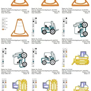Construction Applique - 12 Machine Embroidery Designs - 4x4 5x7 6x10 ...