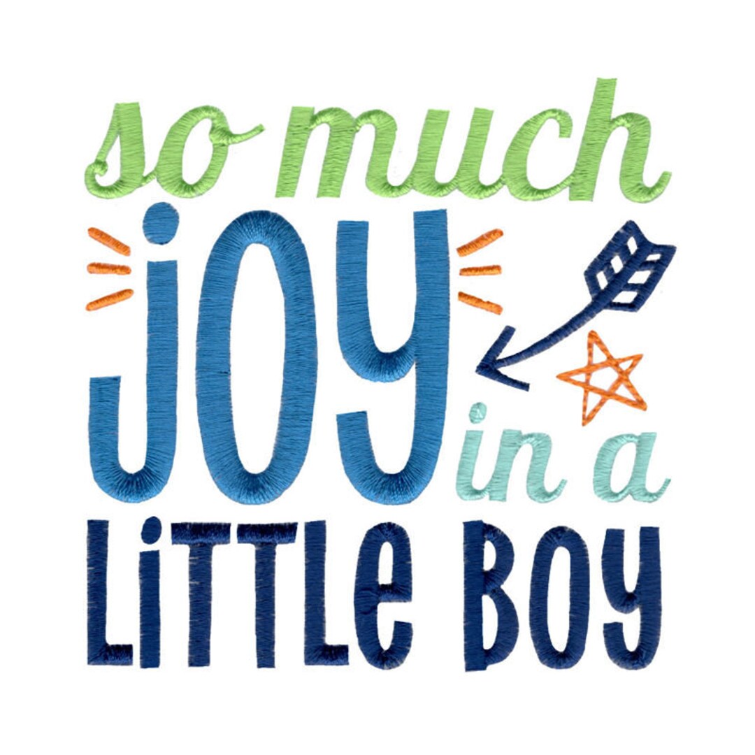 So Much Joy in A Little Boy Embroidery Design - 4x4 5x7 6x10 Sizes ...