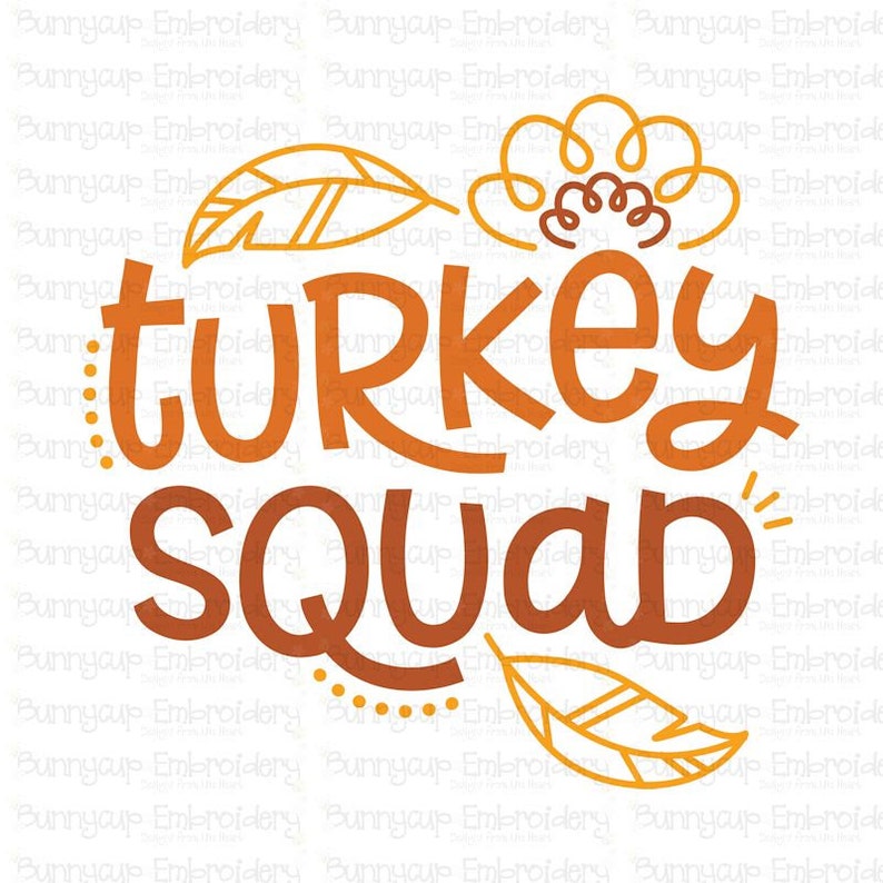 Thanksgiving Sentiments Five Turkey Squad SVG Clipart and - Etsy