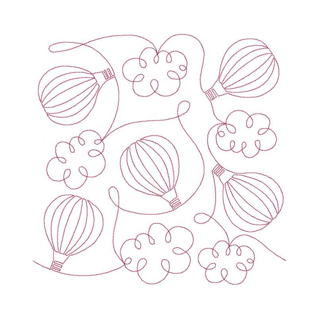 Hot Air Balloon Quilt Block - Digital Pantograph for Long Arm Quilting Machines - E2E Quilt ...