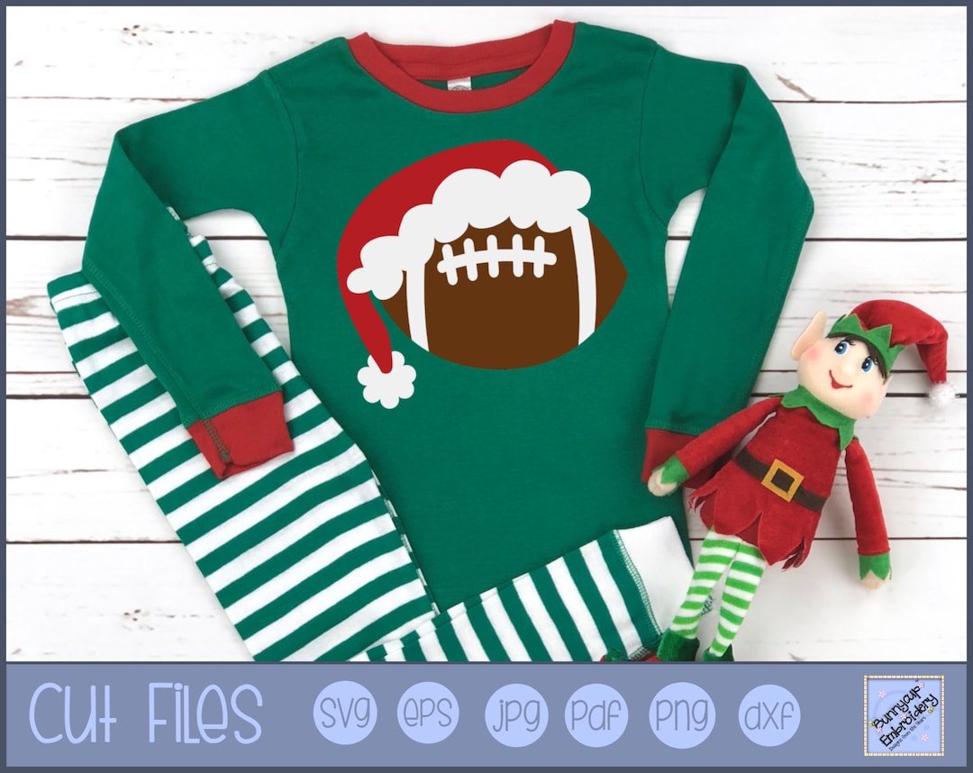 Football With Santa Hat SVG - Clipart and SVG File - Personal and Small ...