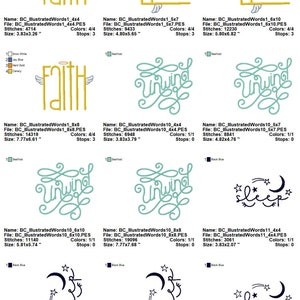 Illustrated Words - 12 Machine Embroidery Designs - Multiple Sizes ...