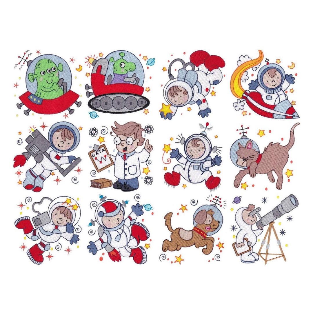 Step Into Space - 12 Machine Embroidery Designs - 4x4 5x7 Inch Hoop ...
