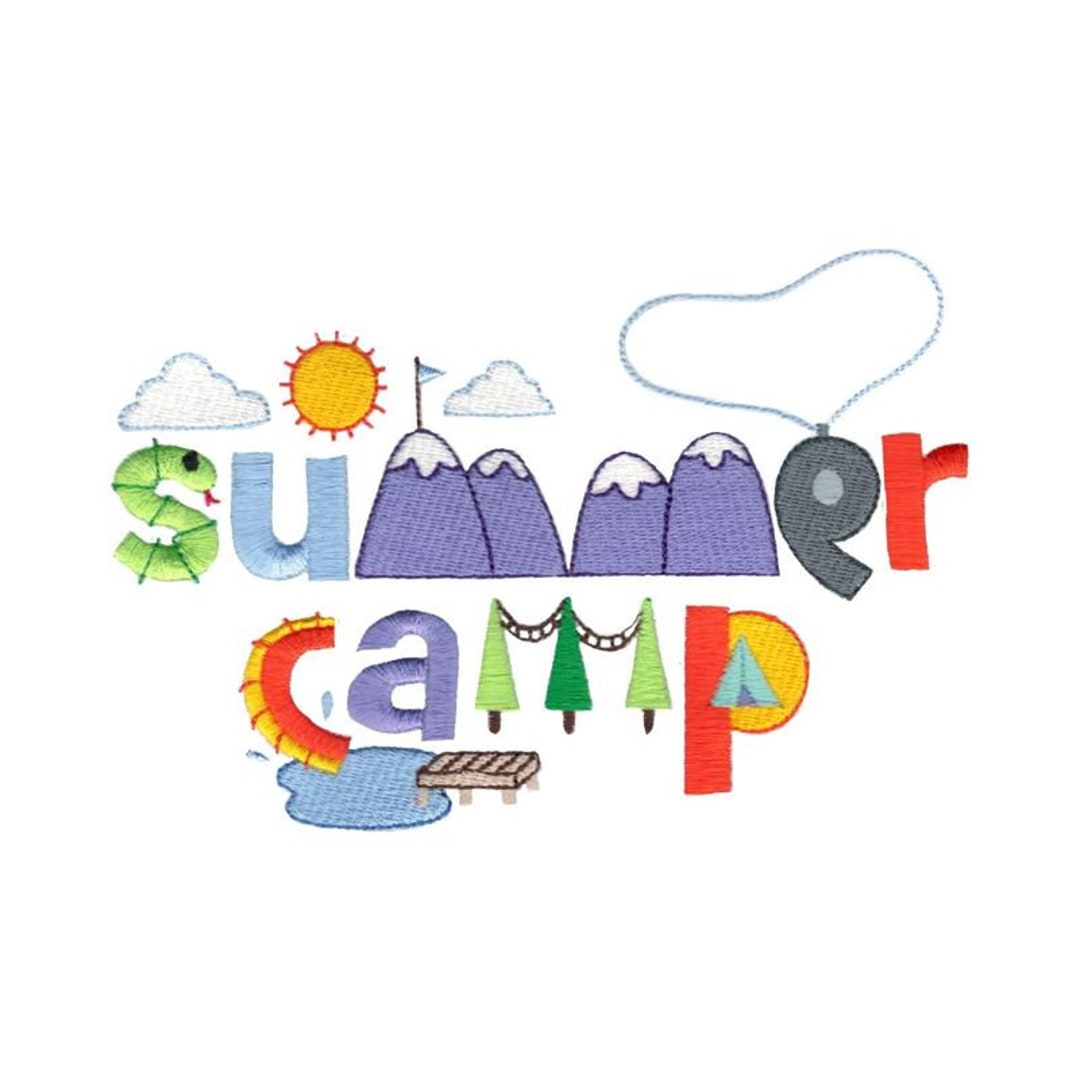 Summer Camp Embroidery Design - 4x4 5x7 Sizes - Summer Camp Embroidery ...