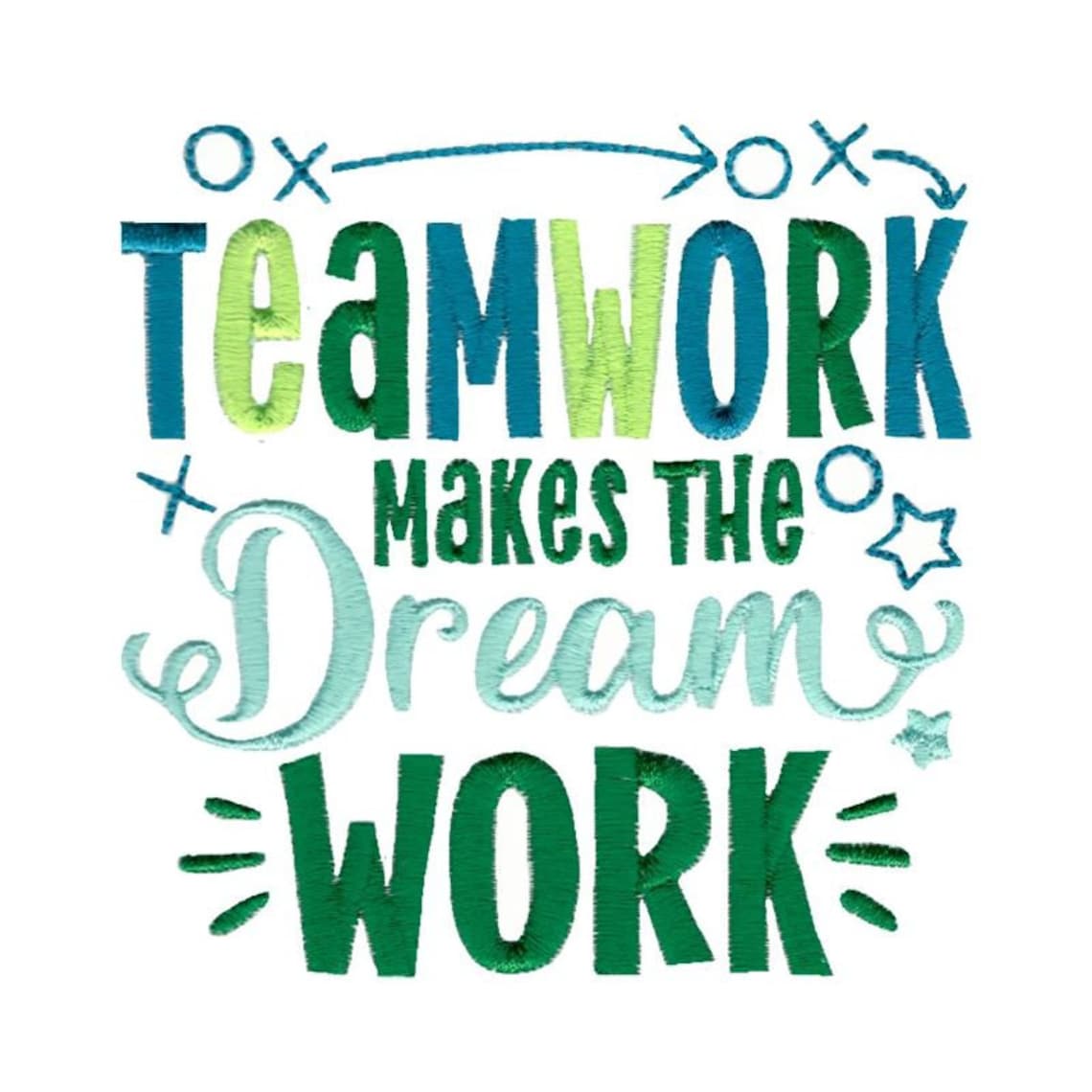 Teamwork Makes the Dream Work Machine Embroidery Design - Etsy