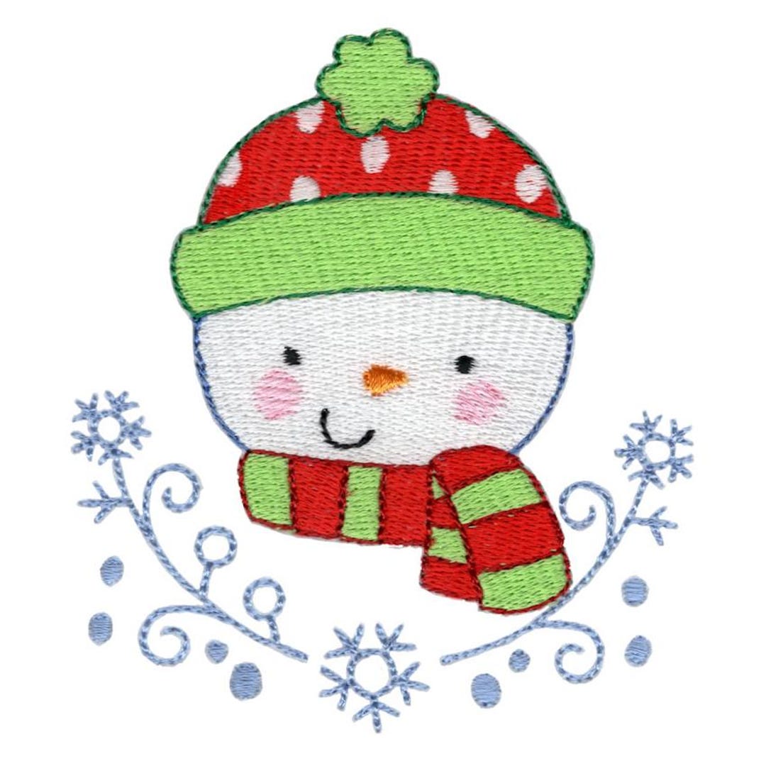 Snowman Face Embroidery Design - 4x4 5x7 6x10 8x8 Inch Hoop Sizes ...