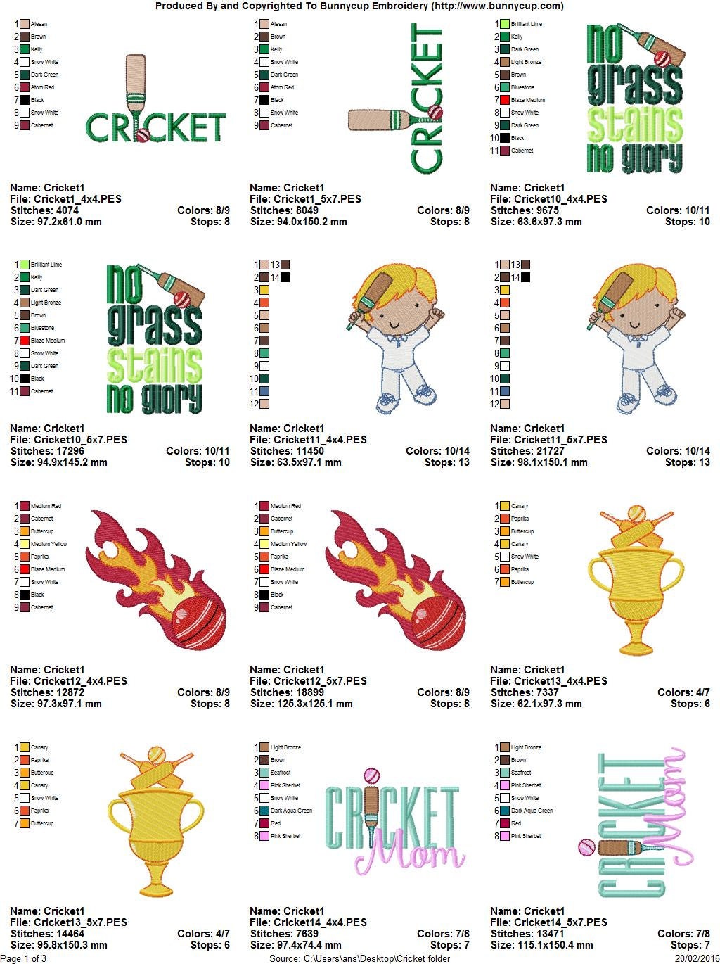 Cricket 16 Machine Embroidery Designs 4x4 and 5x7 | Etsy