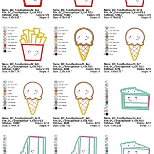 Applique Food - 19 Machine Embroidery Designs - 4x4 5x7 6x10 8x8 Sizes ...