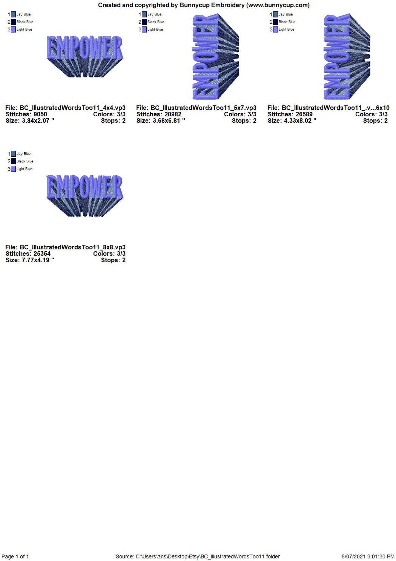 Empower Machine Embroidery Design 4x4 5x7 6x10 8x8 Sizes - Etsy