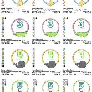 Baby Months Applique - 12 Different Applique Machine Embroidery Designs 4x4 5x7 6x10 - Etsy