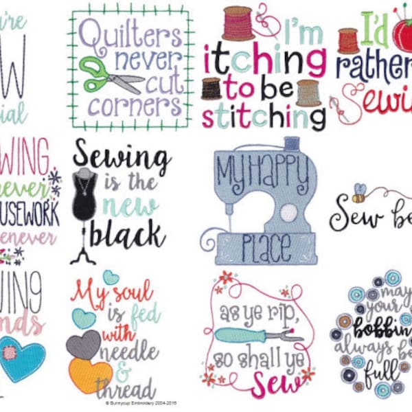 Sewing Theme Embroidery Designs - Etsy