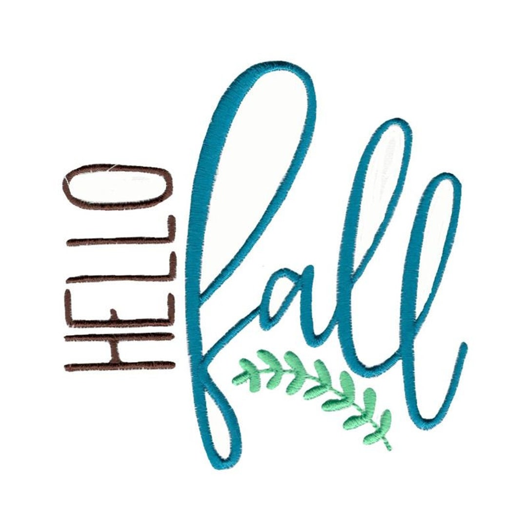 Hello Fall Embroidery Design 4x4 5x7 6x10 8x8 Sizes Included - Etsy