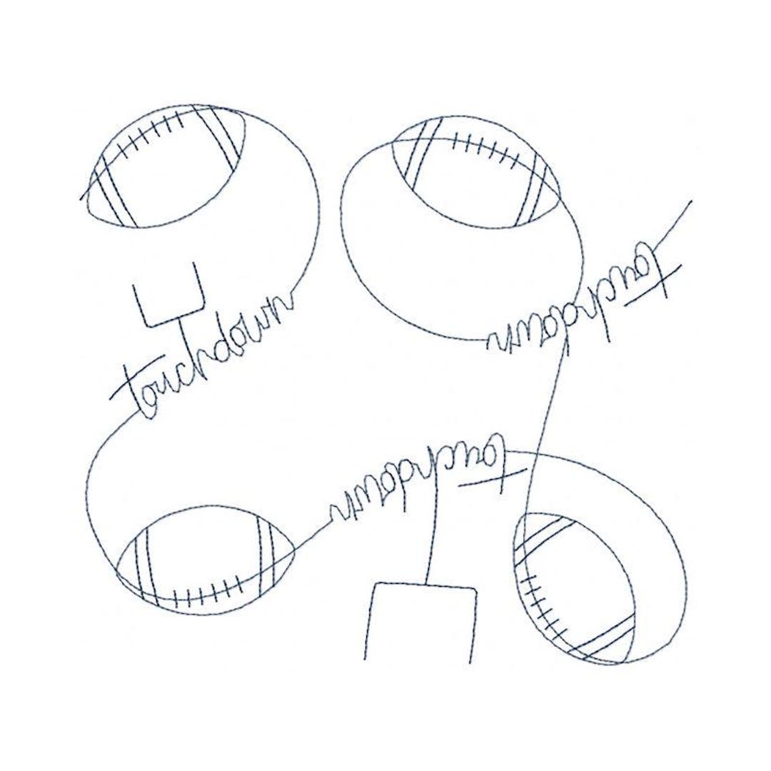Football Quilt Block - Digital Pantograph for Long Arm Quilting ...