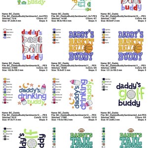Daddy's Buddy Sentiments 12 Machine Embroidery Designs 4x4 and 5x7 - Etsy