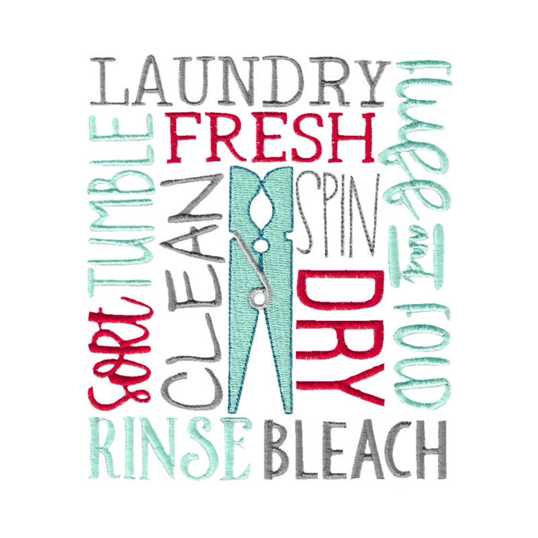 Laundry Subway Art - Machine Embroidery Design - 5x7 6x10 8x8 Sizes ...