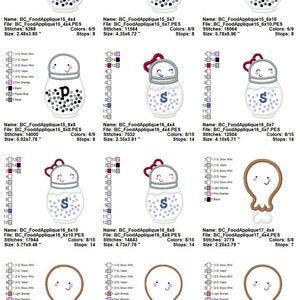 Applique Food - 19 Machine Embroidery Designs - 4x4 5x7 6x10 8x8 Sizes ...