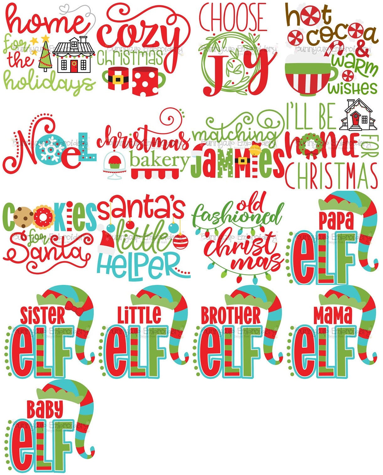 Christmas Sentiments Ten SVG Bundle 17 SVG and Graphic Files | Etsy