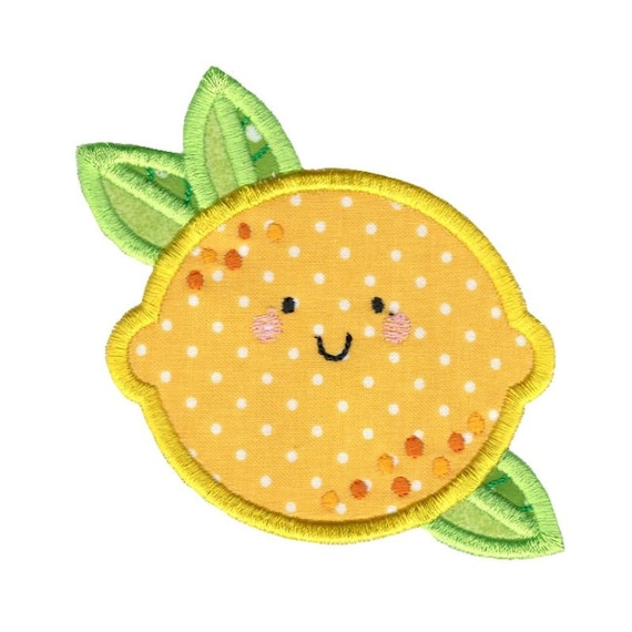 Applique Lemon Embroidery Design 4x4 5x7 6x10 8x8 Sizes | Etsy