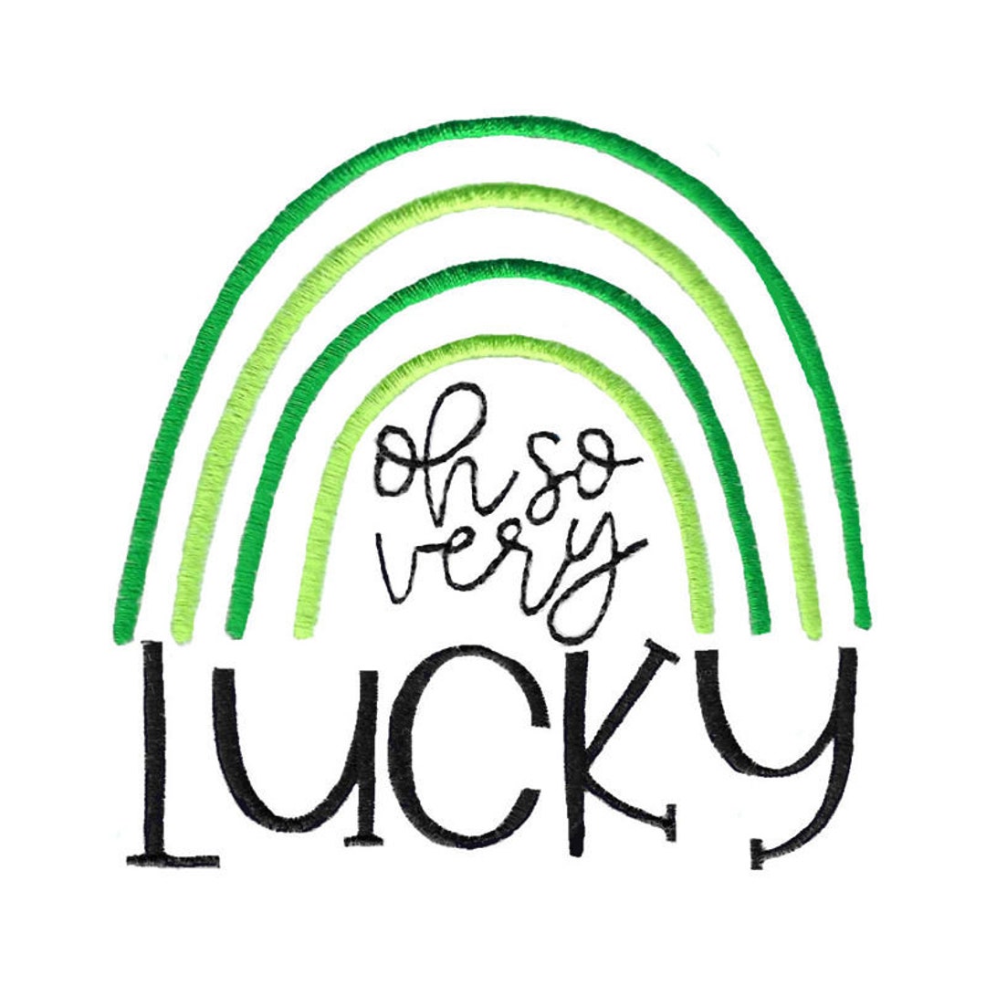 Oh so Very Lucky Rainbow Embroidery Design - 4x4 5x7 6x10 8x8 Sizes ...