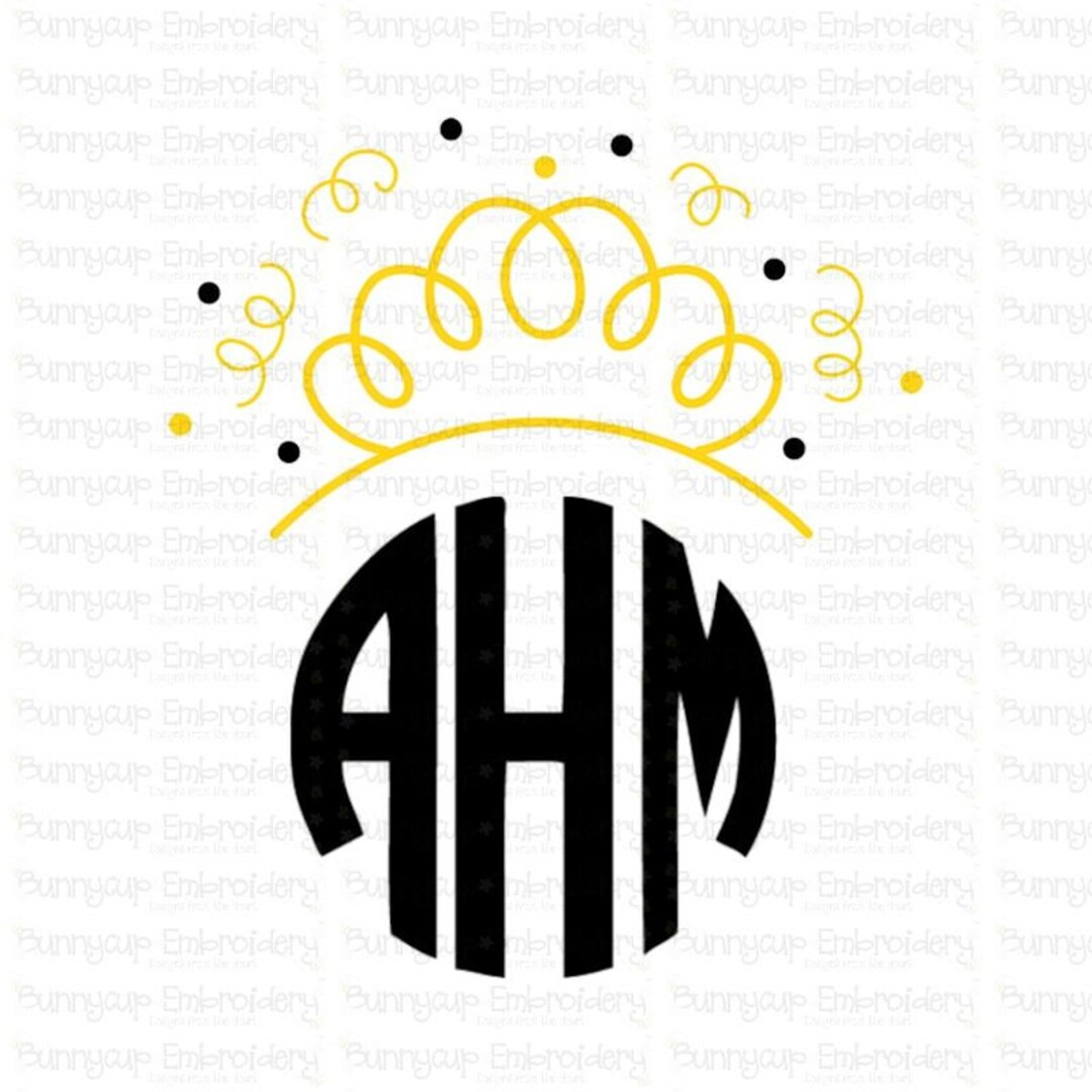Princess Crown Monogram Topper Clipart and SVG File - Etsy