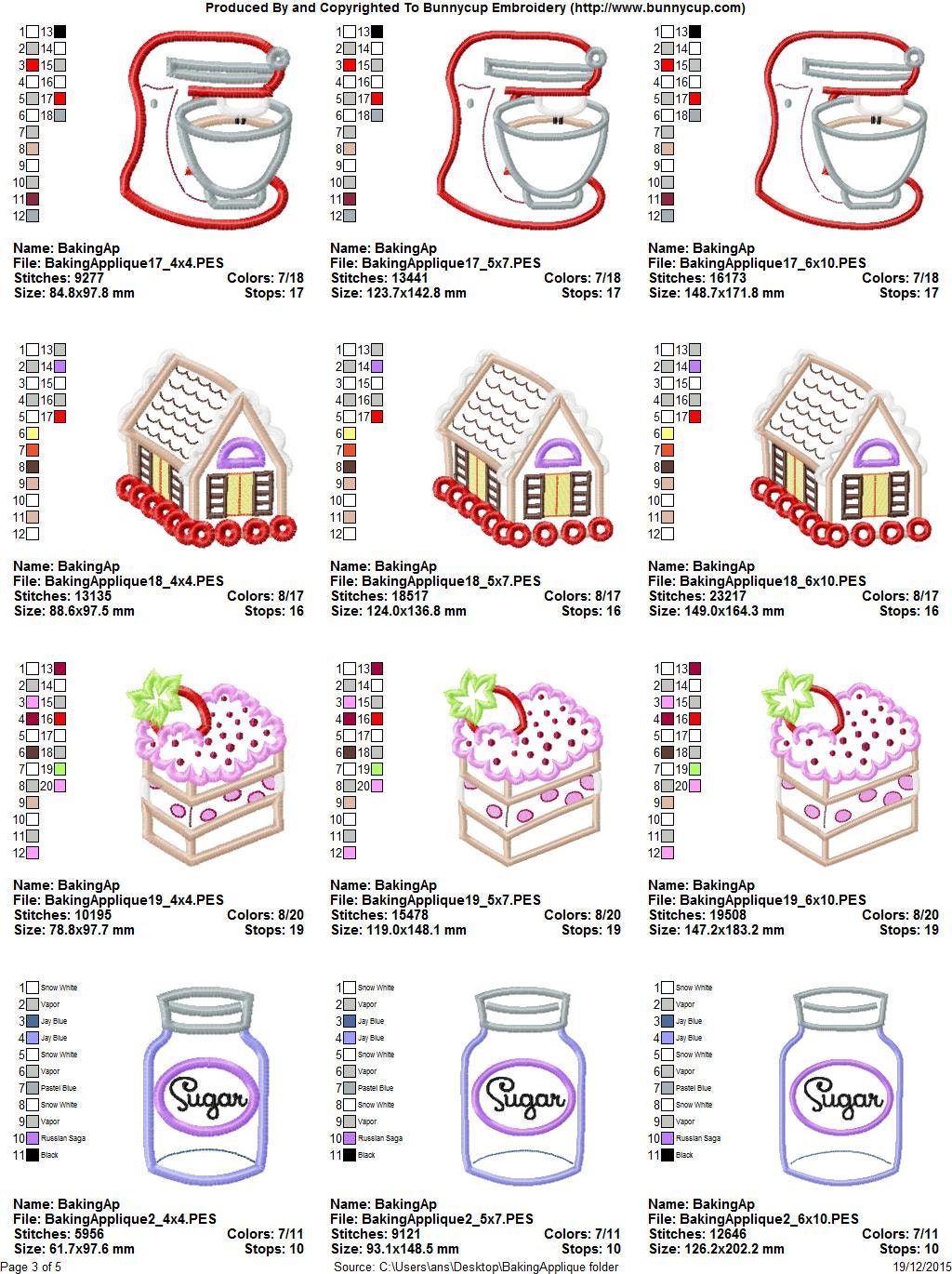 Baking Applique 19 Different Applique Machine Embroidery - Etsy