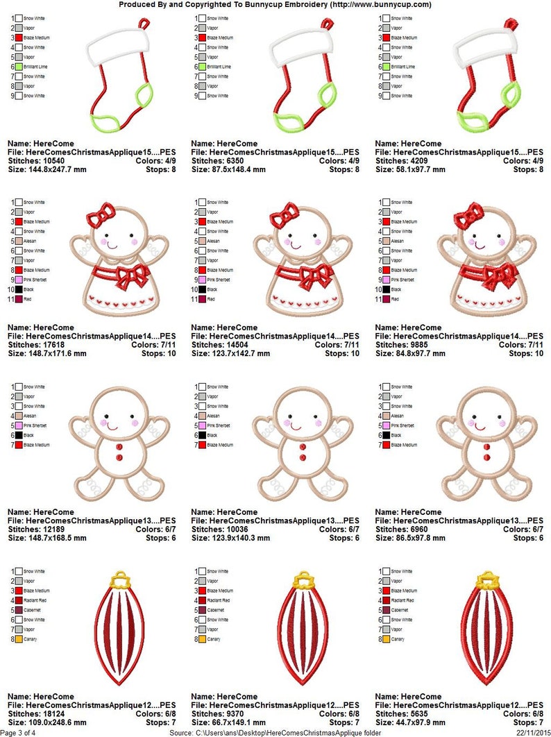 Here Comes Christmas Applique - Machine Embroidery Designs - 4x4 5x7 ...