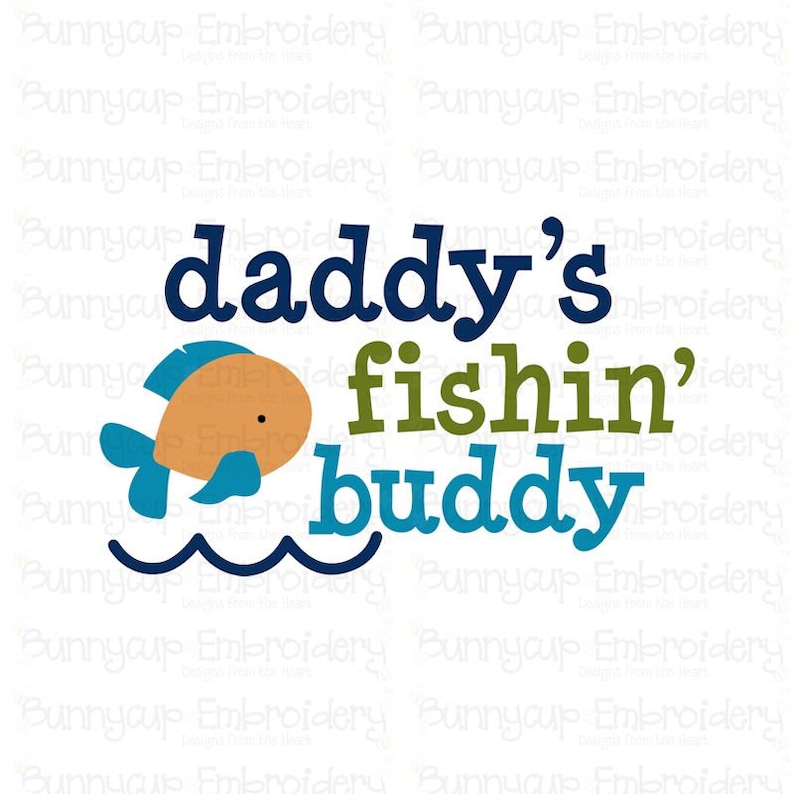 Daddy's Fishin Buddy Clipart and SVG Personal and | Etsy