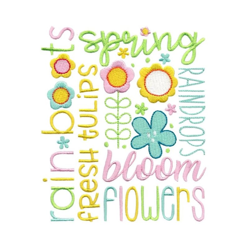 Spring Subway Art - Machine Embroidery Design - 5x7 6x10 8x8 Sizes ...