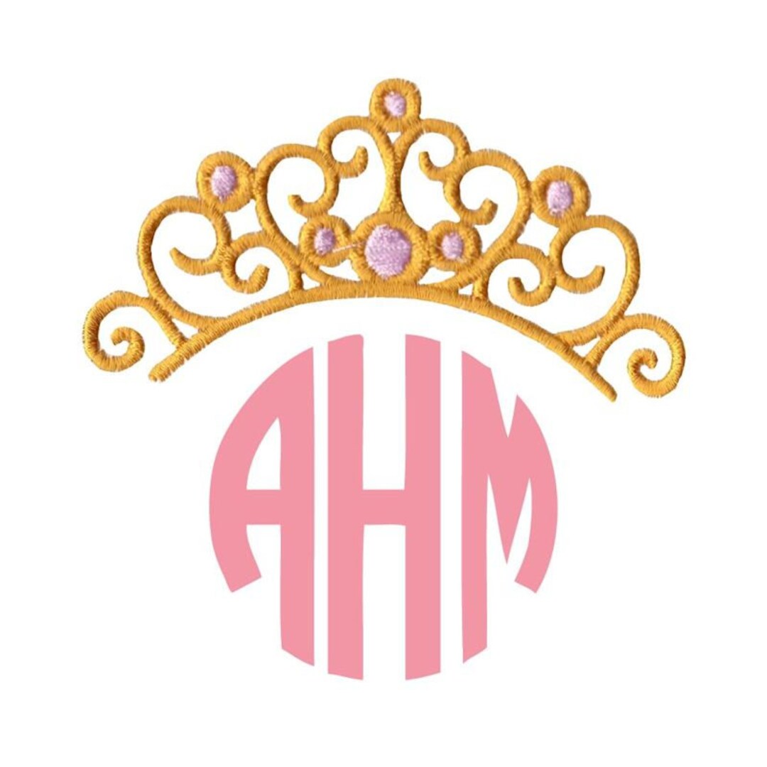 Princess Crown Monogram Topper - Machine Embroidery Design - 4x4 5x7 ...