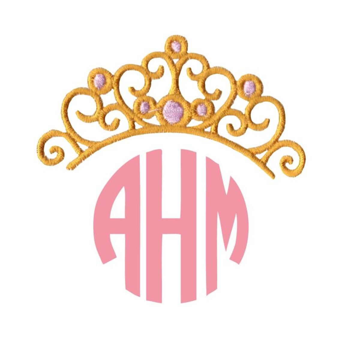 Princess Crown Monogram Topper - Machine Embroidery Design - 4x4 5x7 ...