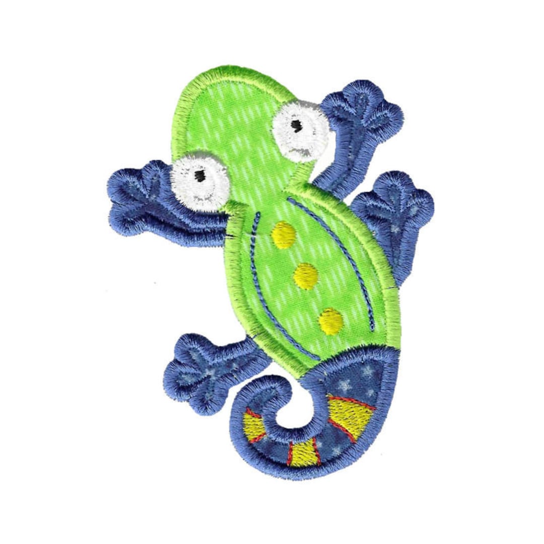 Cute Applique Lizard Embroidery Design - 4x4 5x7 6x10 8x8 Sizes ...