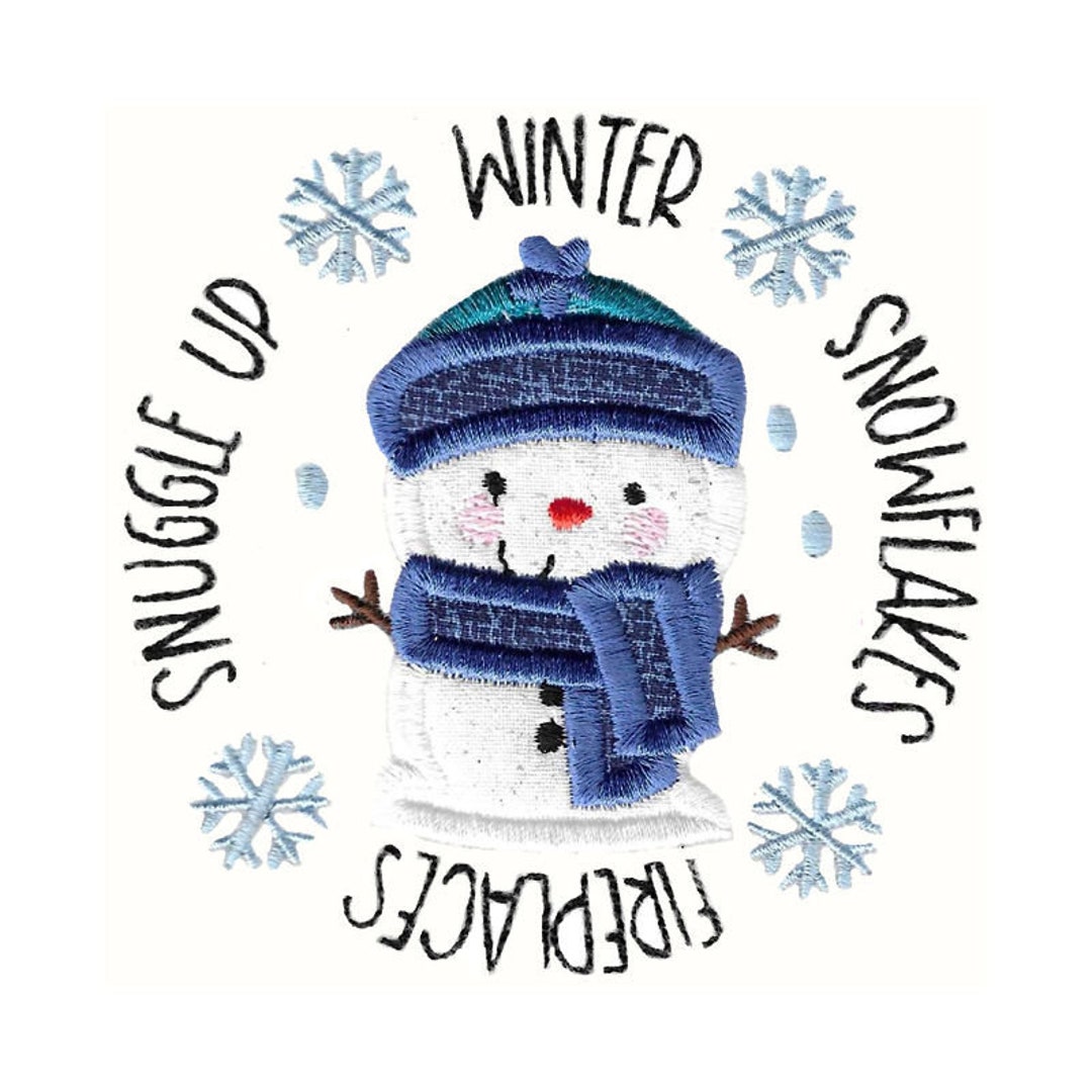 Winter Circle Applique Embroidery Design - 4x4 5x7 6x10 8x8 Sizes ...