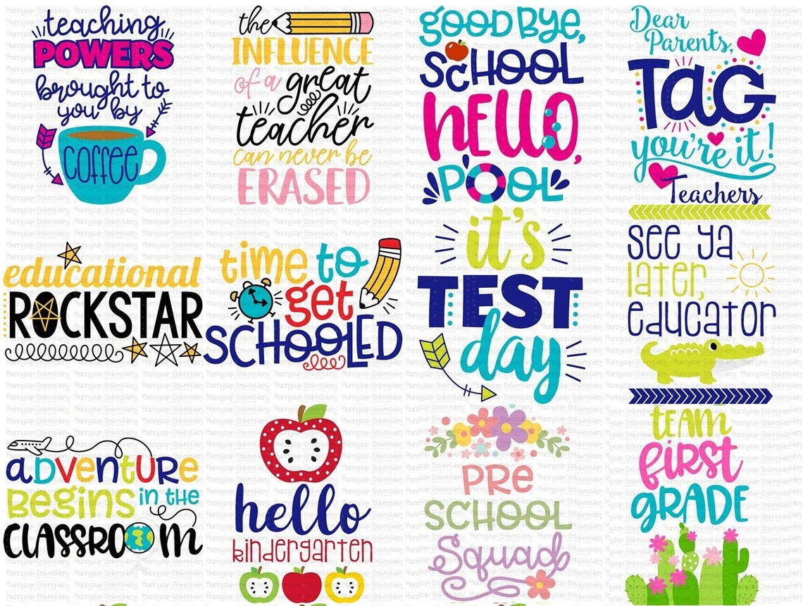 Teacher Sentiments SVG Bundle Clipart and SVG - 39 SVG, Clipart, Cut ...