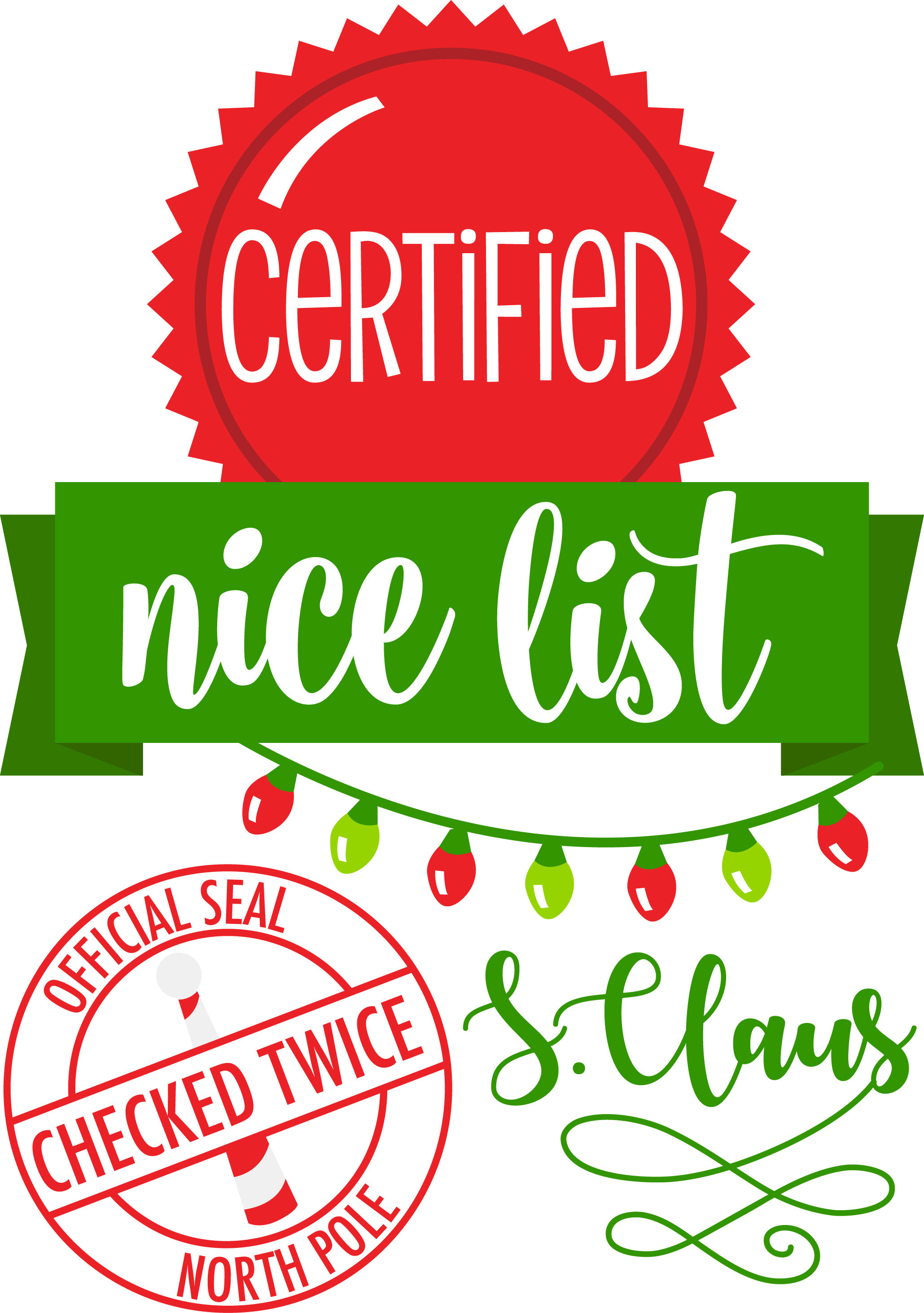 Certified Nice List SVG Clipart and SVG File Personal and - Etsy