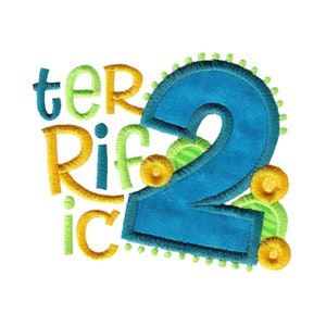 Terrific Two Machine Embroidery Design - 4x4 5x7 6x10 8x8 Sizes ...