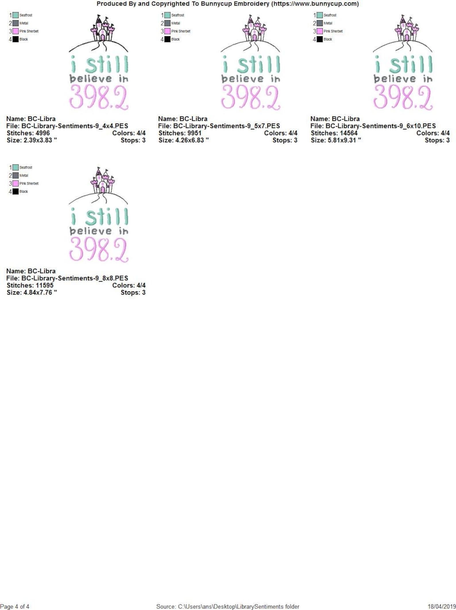 Library Sentiments - 12 Machine Embroidery Designs - Multiple Sizes ...