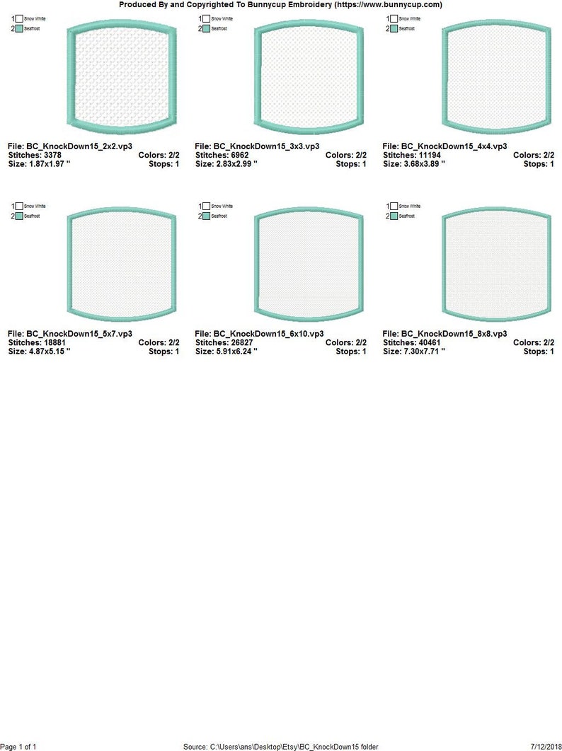 Knock Down Design 15 Machine Embroidery Design Multiple Sizes - Etsy