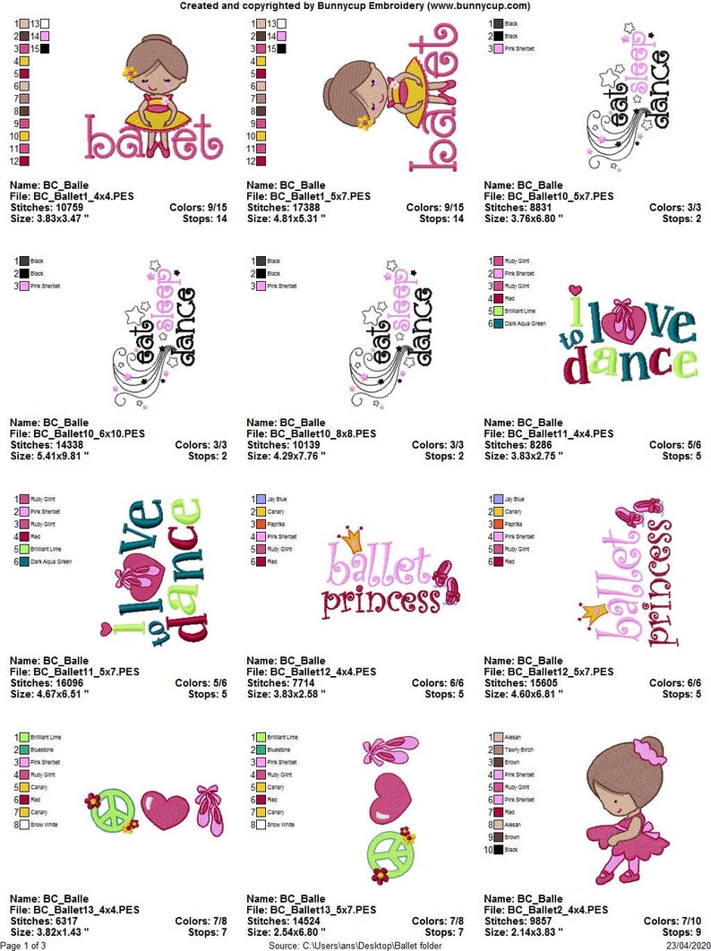 Ballet - 13 Machine Embroidery Designs - Multiple Sizes Included ...