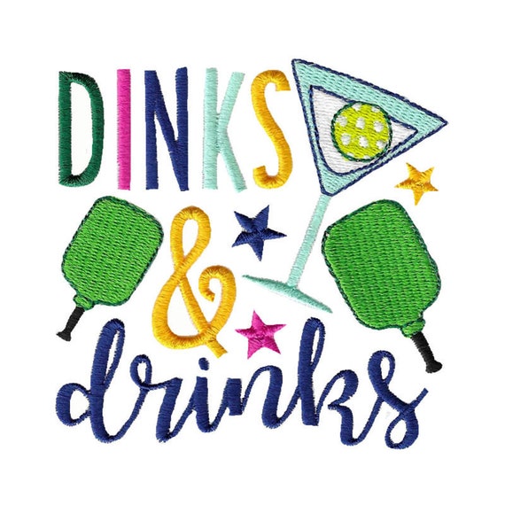 Dinks and Drinks Embroidery Design 4x4 5x7 6x10 8x8 Sizes - Etsy