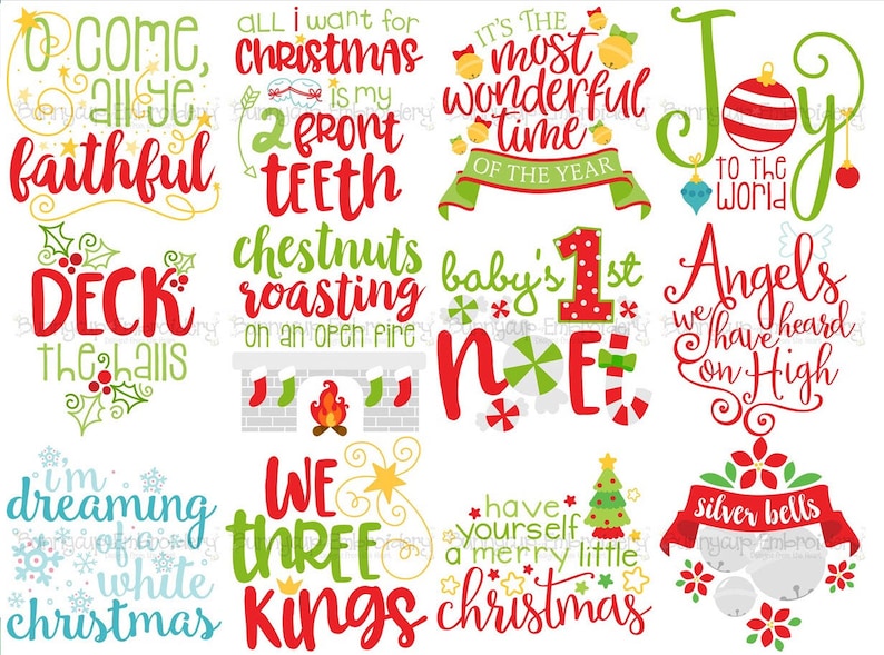 Christmas Carols SVG Bundle 12 SVG Clipart Cut and - Etsy