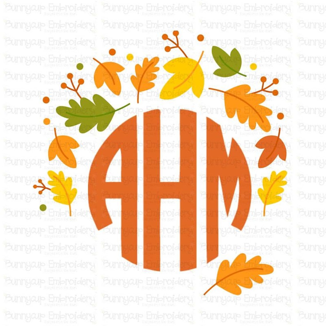 Fall Leaves Monogram Topper Clipart and SVG File Personal - Etsy