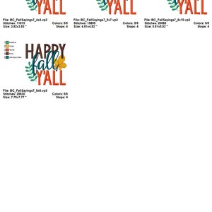 Fall Sayings - Design 7 - Filled Stitch Machine Embroidery Design - 4x4 ...