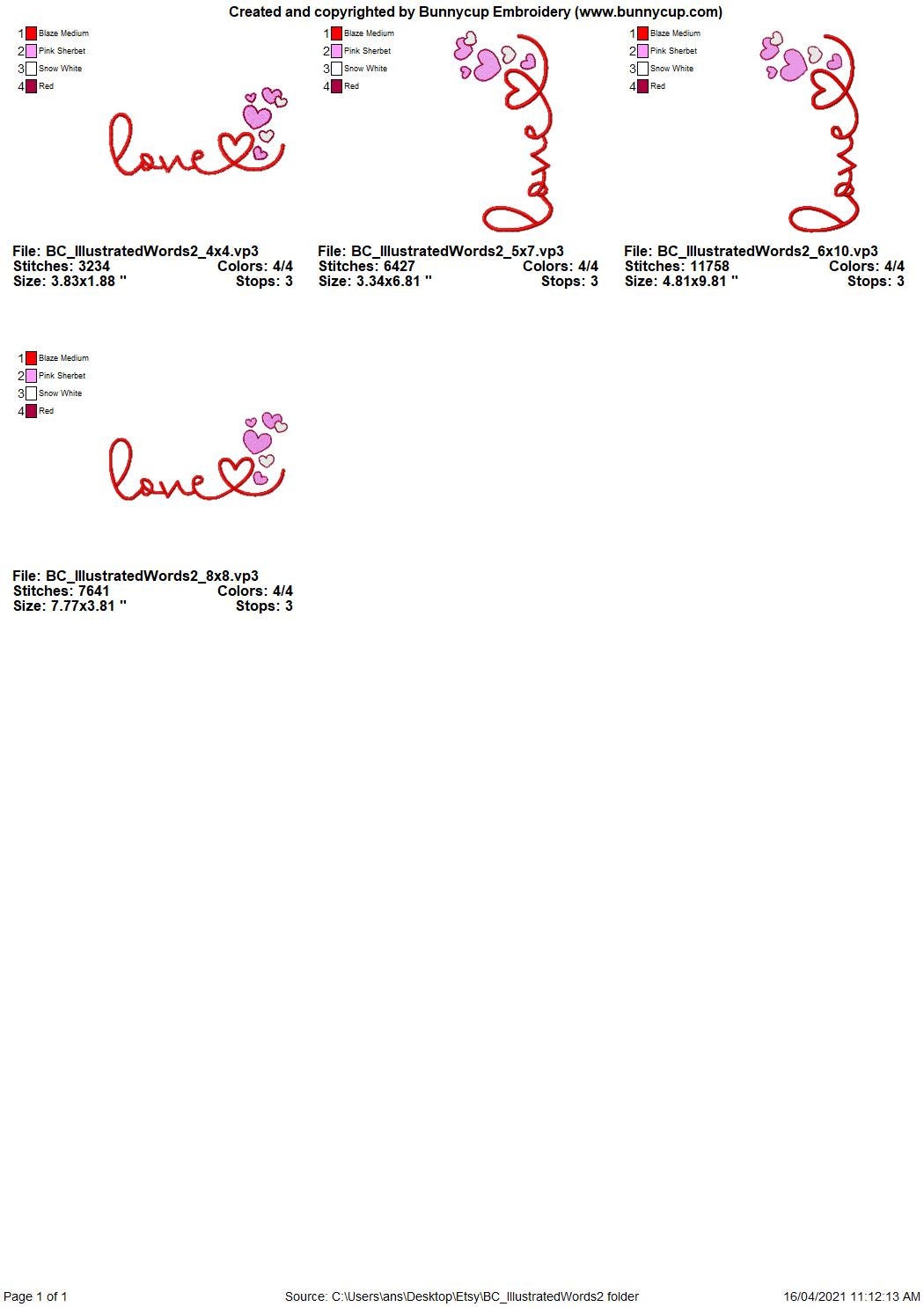 Love Machine Embroidery Design 4x4 5x7 6x10 8x8 Sizes | Etsy