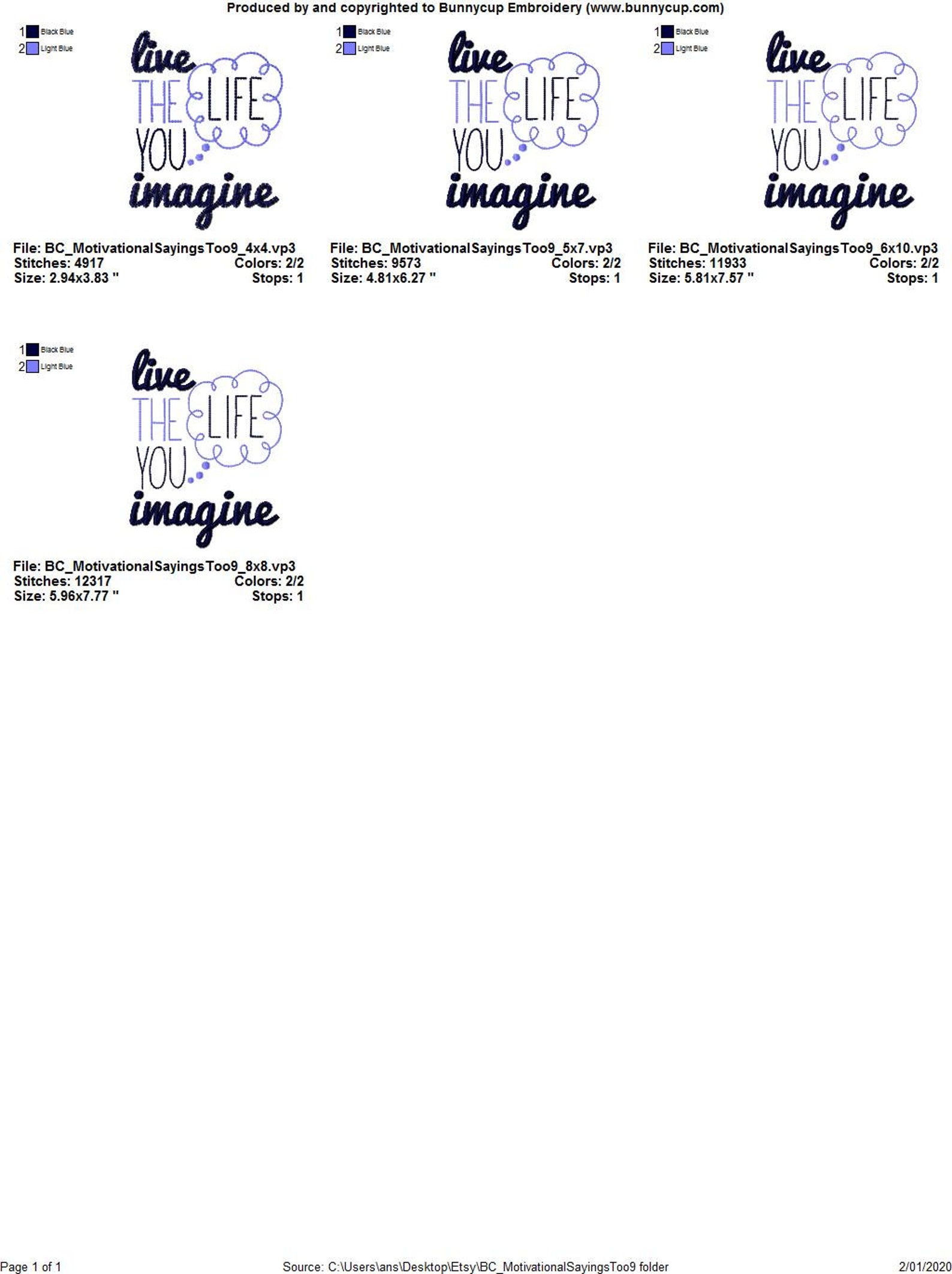 Live the Life You Imagine Motivational Sayings Too Machine - Etsy