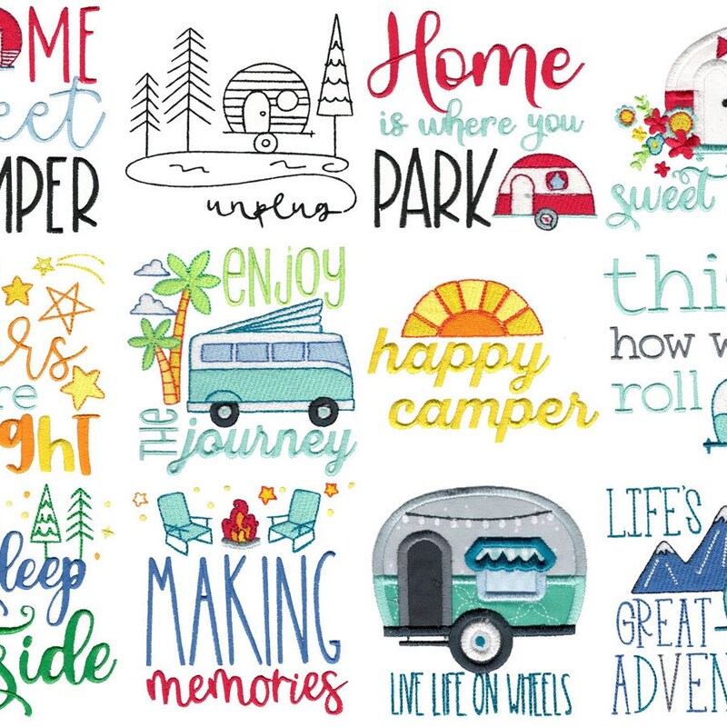 Camping Embroidery - Etsy