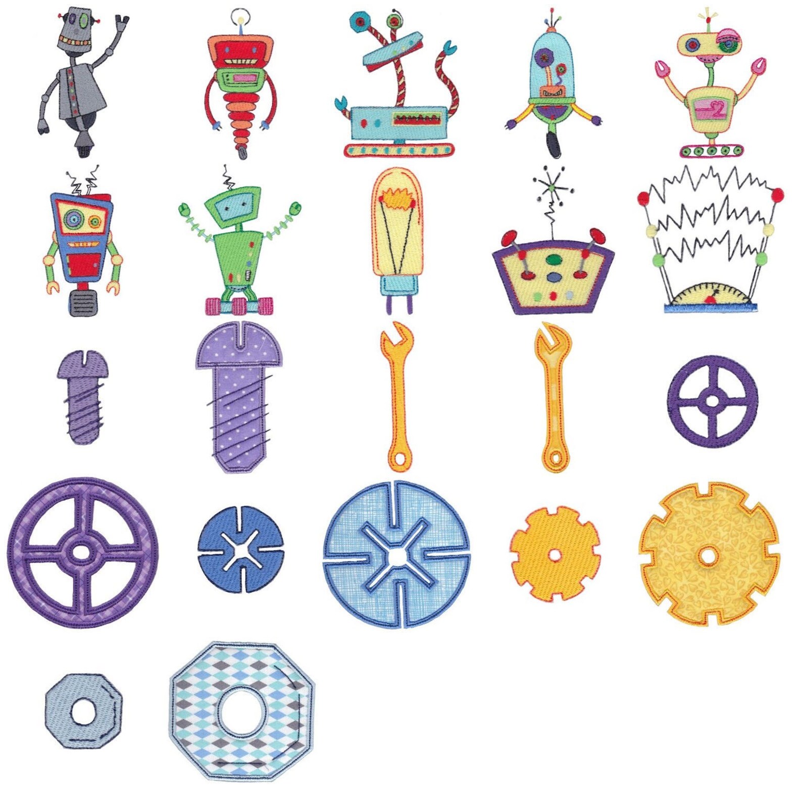 Zotbot Too Filled Stitch Machine Embroidery Designs 4x4 5x7 - Etsy