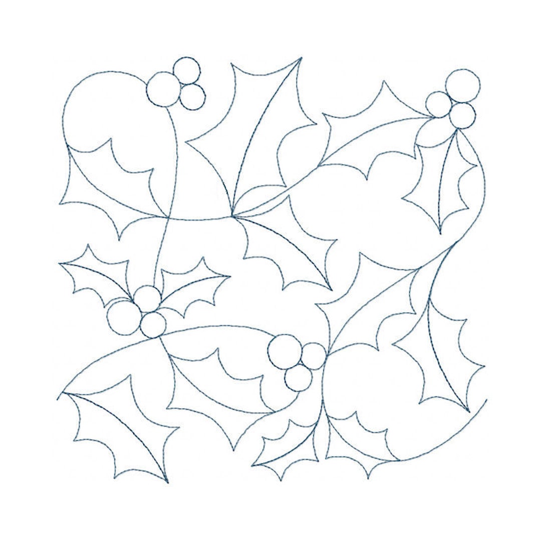 Holly Quilt Block - Digital Pantograph for Long Arm Quilting Machines ...